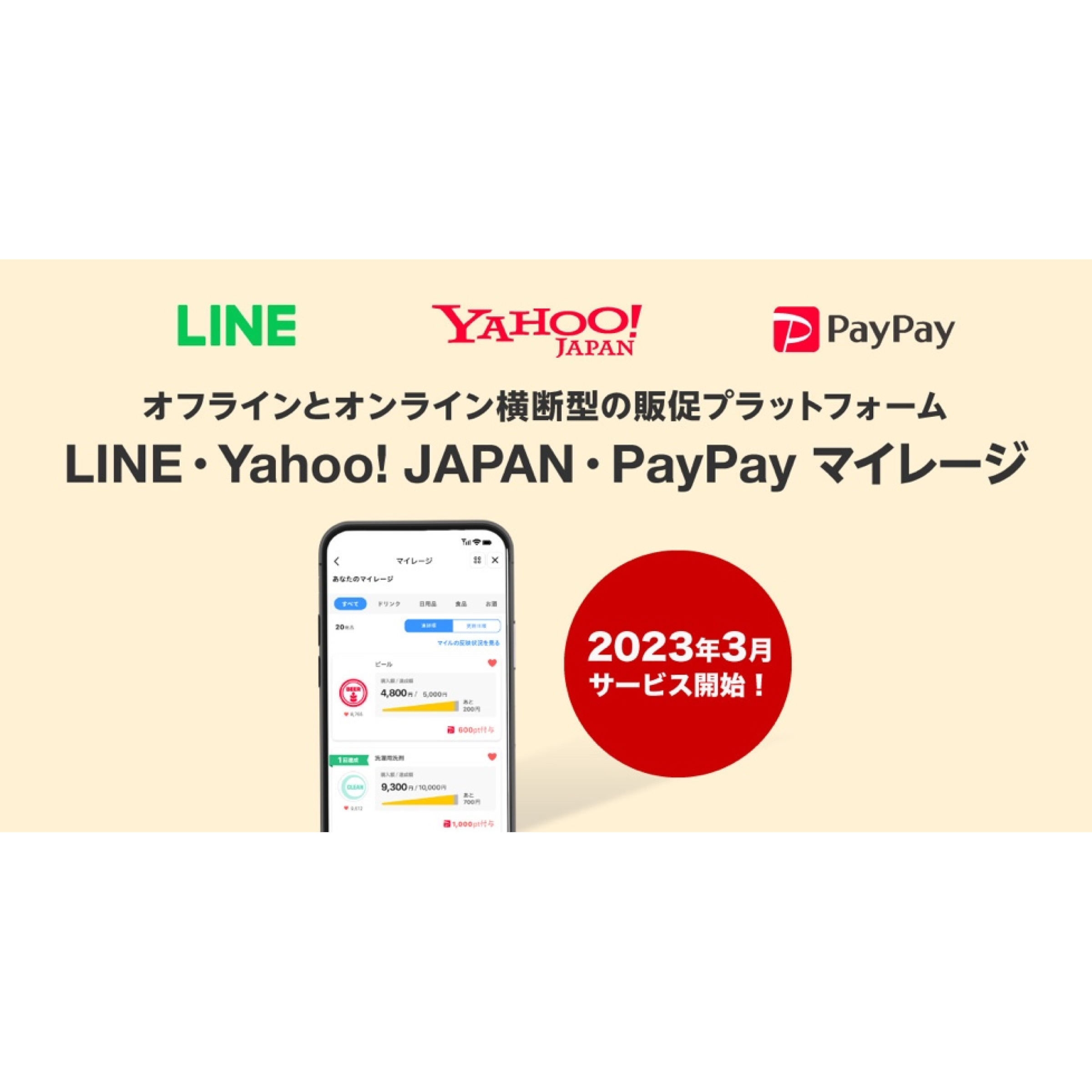 オフラインとオンラインを横断したマイレージ型の販促プラットフォーム「LINE・Yahoo! JAPAN・PayPay マイレージ」を来春提供開始 | PayPay株式会社